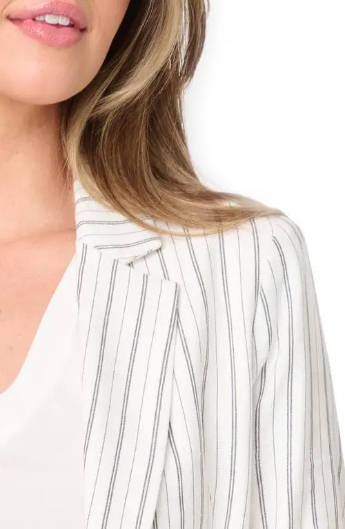 GIBSONLOOK Pinstripe Ruched Sleeve Blazer