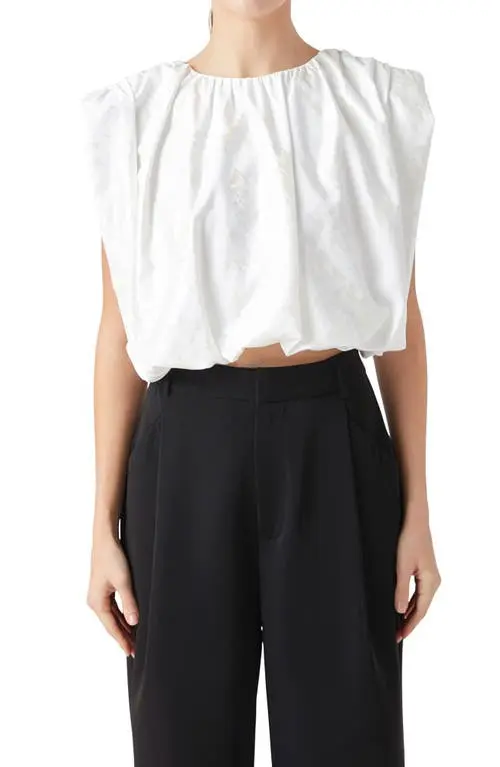 Endless Rose Foil Print Sleeveless Crop Top