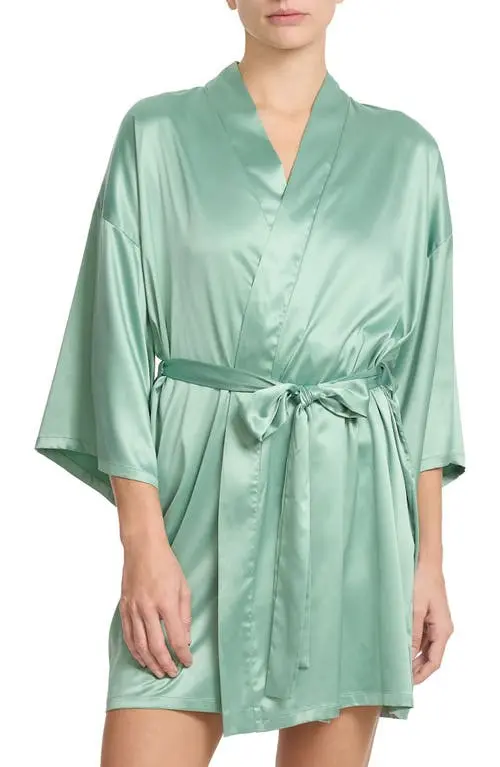 Hanky Panky Happily Ever After Satin Wrap Robe - Green Tea