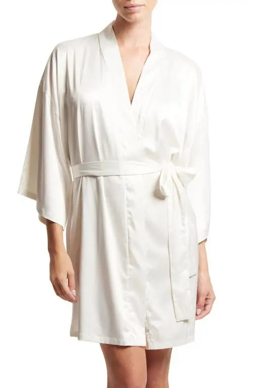 Hanky Panky Happily Ever After Satin Wrap Robe - Light Ivory