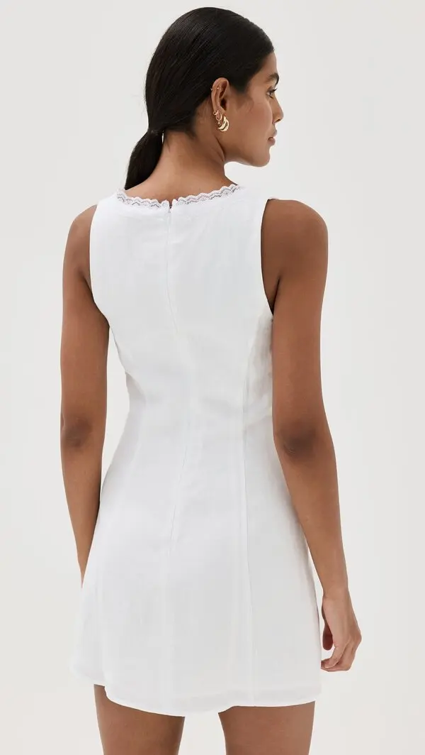 Reformation Reia Linen Dress In White - 60% Off | Editorialist