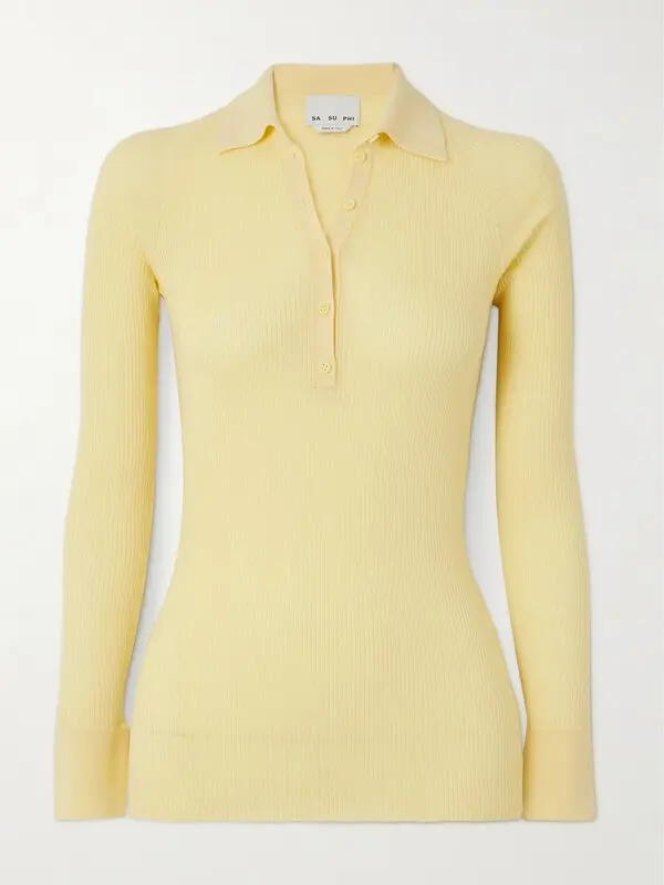 Sasuphi Ribbed Cashmere And Silk-blend Polo Shirt