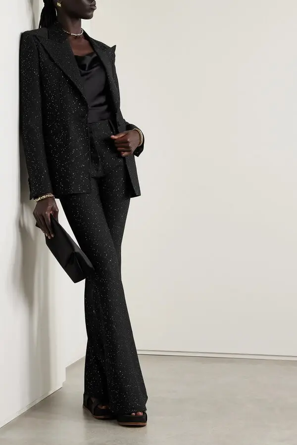 Gabriela Hearst Allanon Sequin-embellished Flared Pants - Black