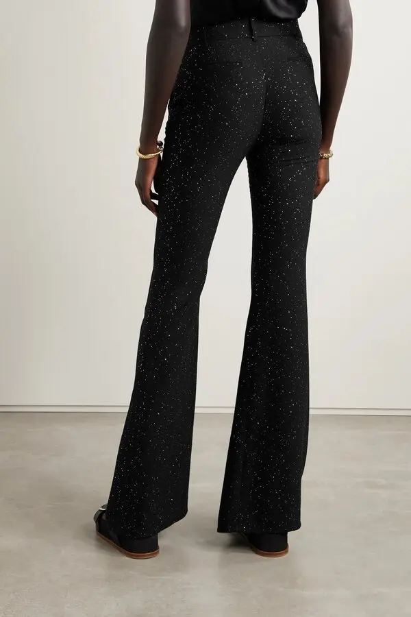Gabriela Hearst Allanon Sequin-embellished Flared Pants - Black