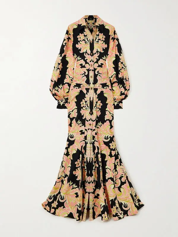 Etro Printed Stretch-cotton Poplin Maxi Dress - Multi