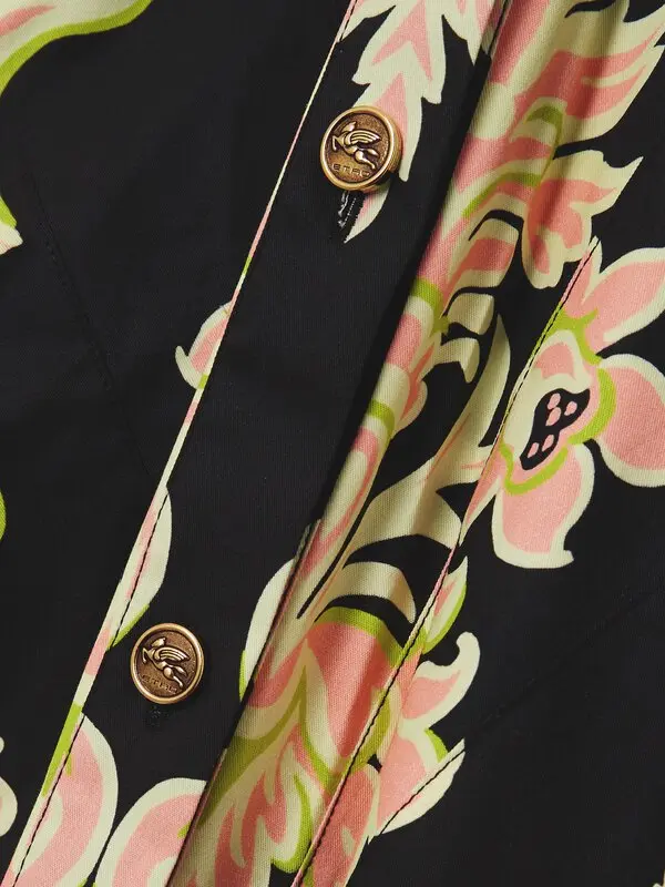 Etro Printed Stretch-cotton Poplin Maxi Dress - Multi