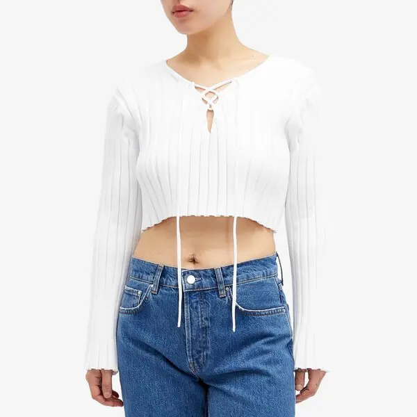 Alexander Wang Drop Shoulder Crop Sweatshirt