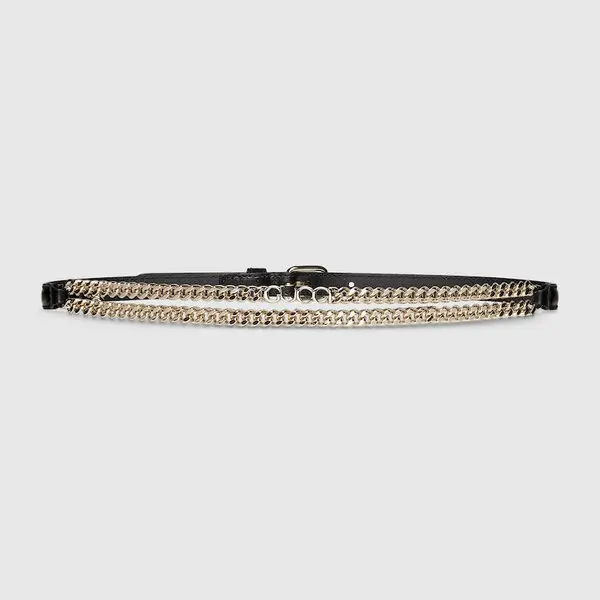 Gucci Thin Belt With Chain