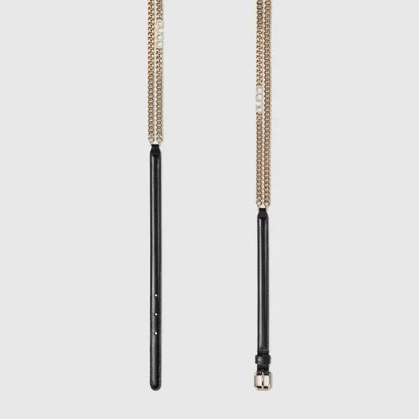 Gucci Thin Belt With Chain