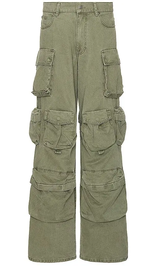 Jaded London Voltage Colossus Cargo Pants In Green - Khaki 