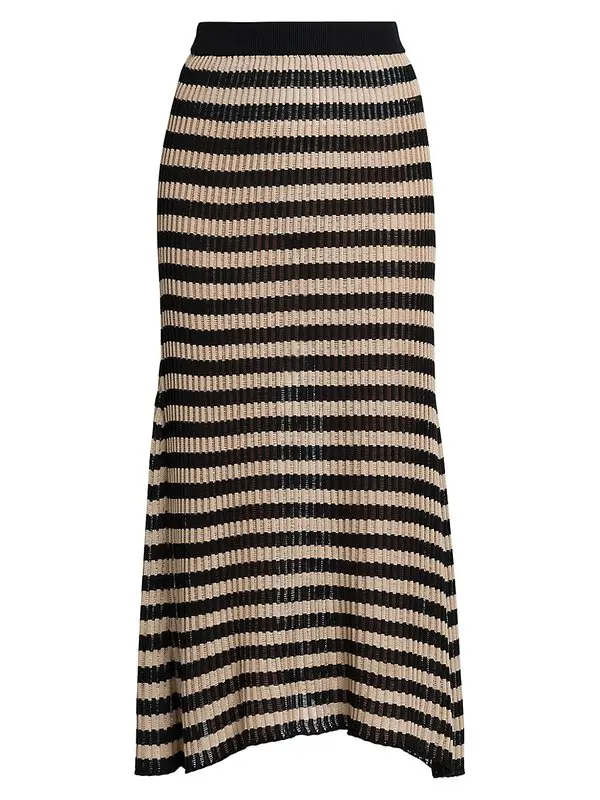 Kiton Striped Knit Silk Midi-skirt