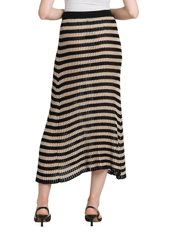 Kiton Striped Knit Silk Midi-skirt