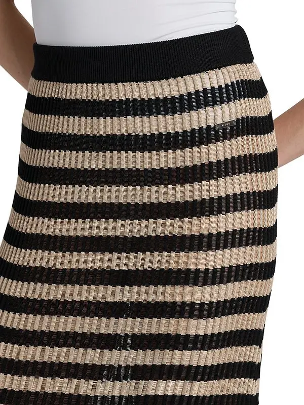 Kiton Striped Knit Silk Midi-skirt