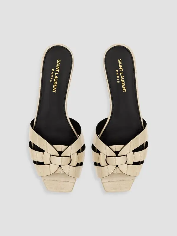 Saint Laurent Tribute Mules In Eel