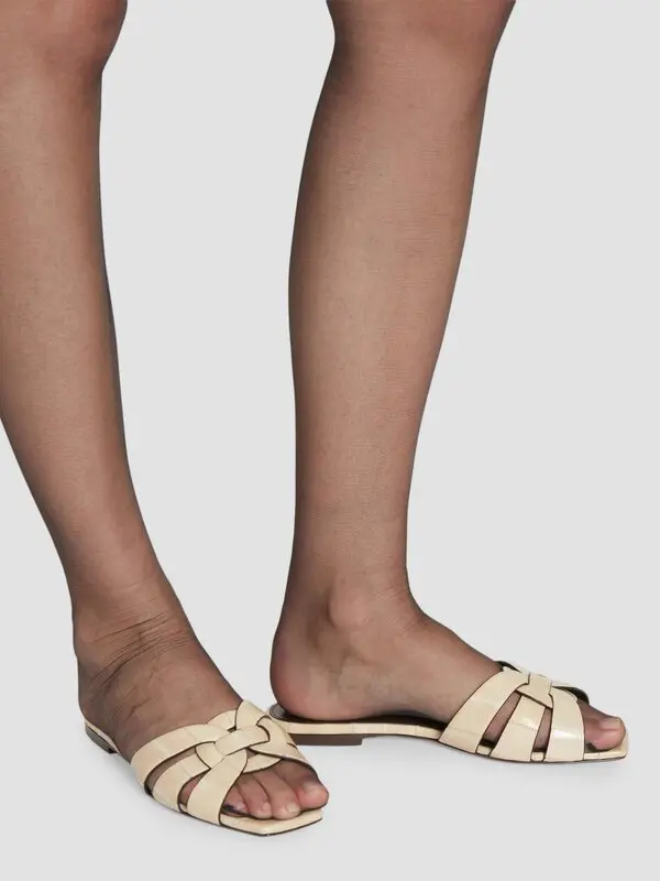 Saint Laurent Tribute Mules In Eel