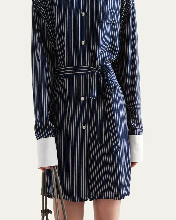 Prada Marocaine Striped Oversized Shirt - Blu Naturale