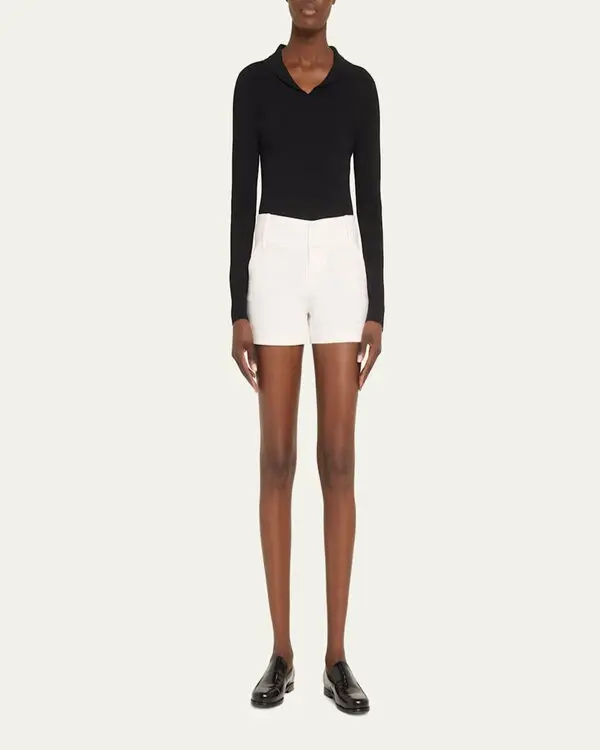 Alice + Olivia Cady Mid-rise Shorts - Off White