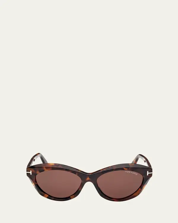 TOM FORD Toni Oval Sunglasses - Havana