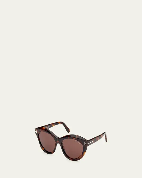 TOM FORD Toni Oval Sunglasses - Havana