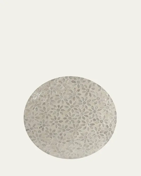 NOMI K Floral Shell Placemat, 15" Round - White