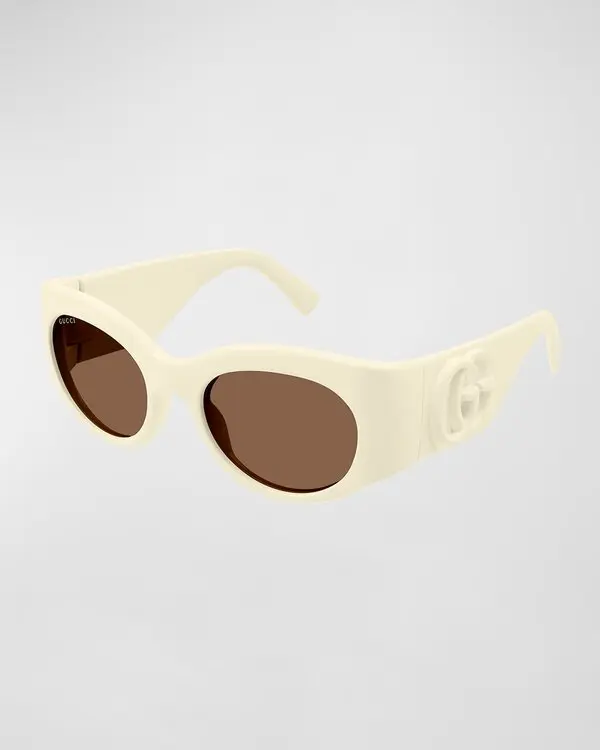 Gucci Gg Round Sunglasses - Ivory