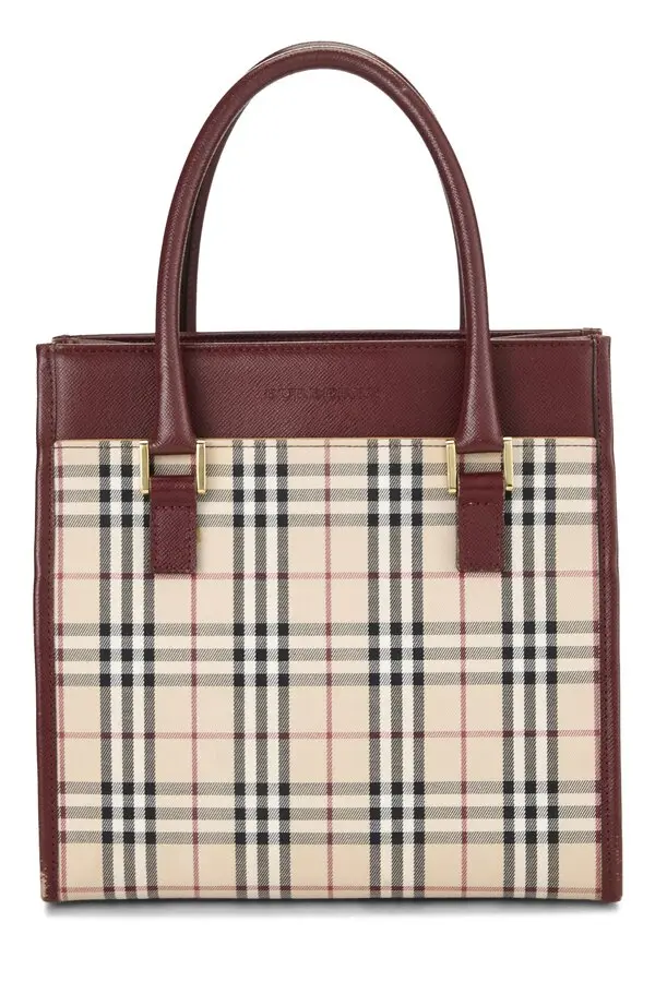 Burberry House Check Jacquard Handbag - Red