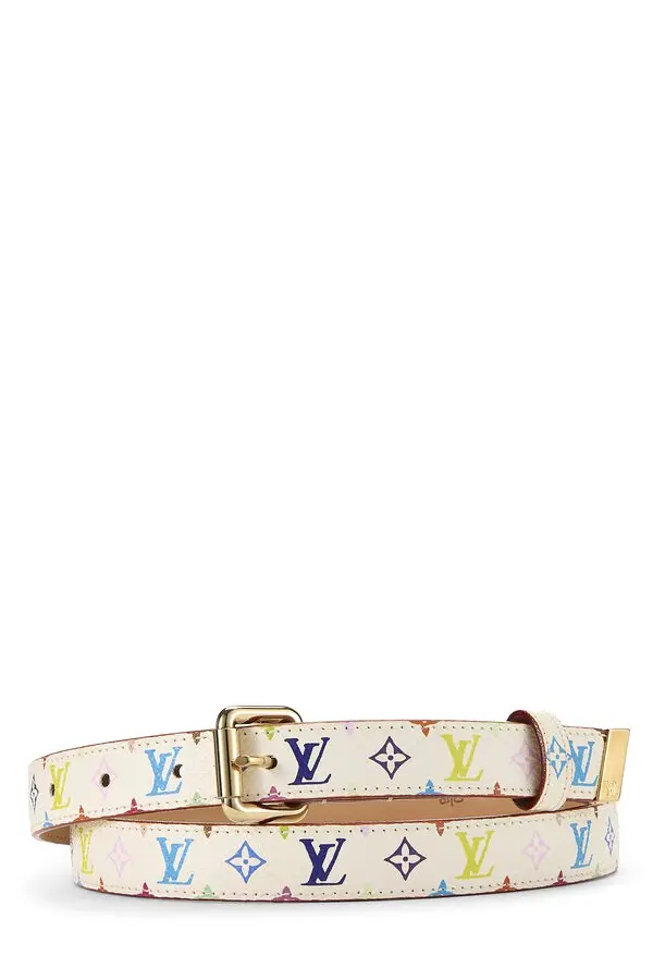 LOUIS VUITTON Takashi Murakami X Monogram Multicolore Ceinture 90 - White