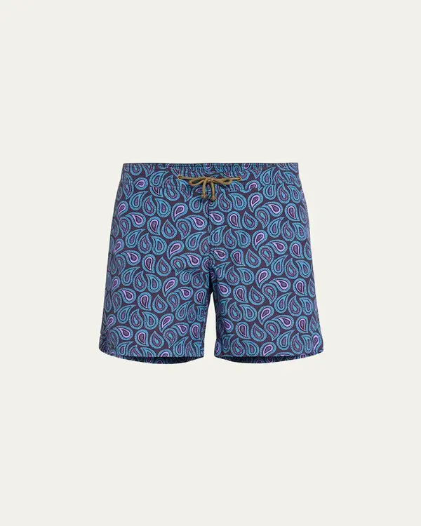 CHARVET X THORSUN Large Paisley Swim Shorts - Navy