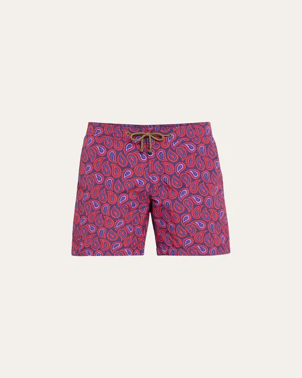 CHARVET X THORSUN Large Paisley Swim Shorts - Red