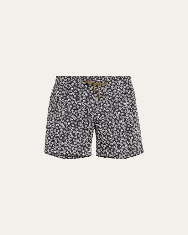 CHARVET X THORSUN Floating Squares Swim Shorts - Blackwhite