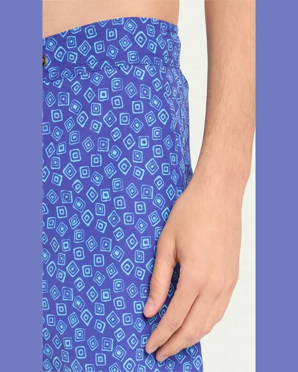 CHARVET X THORSUN Floating Squares Swim Shorts - Royal Bluelight Blue