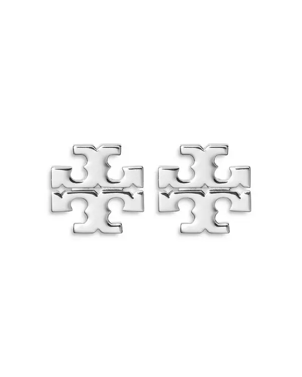 Tory Burch Kira T Monogram Stud Earrings - Silver