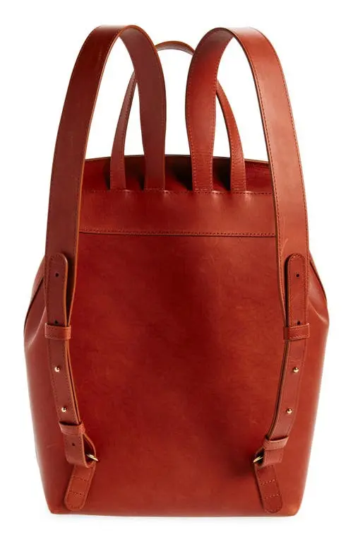 Mansur Gavriel Leather Backpack In Brandy/ Avion - 60% Off  display picture 1