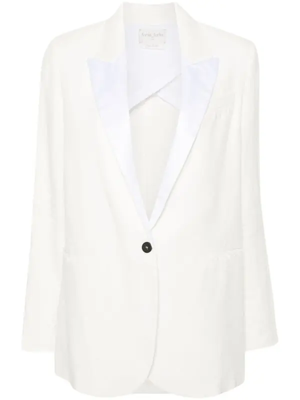 FORTE_FORTE Single-breasted Linen Blazer
