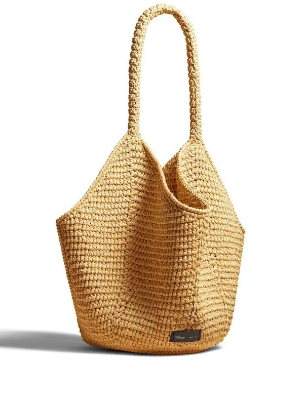 Khaite Medium Lotus Raffia Tote Bag - Neutrals