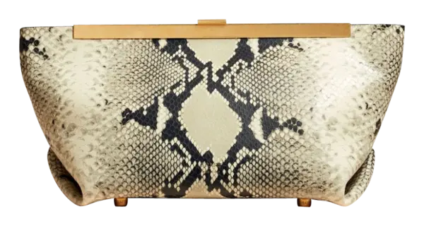 Khaite Aimee Python-effect Clutch Bag