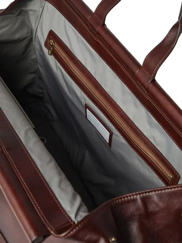 Brunello Cucinelli Logo-stamp Leather Holdall