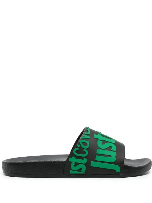 Just Cavalli Logo-embossed Slides - Black