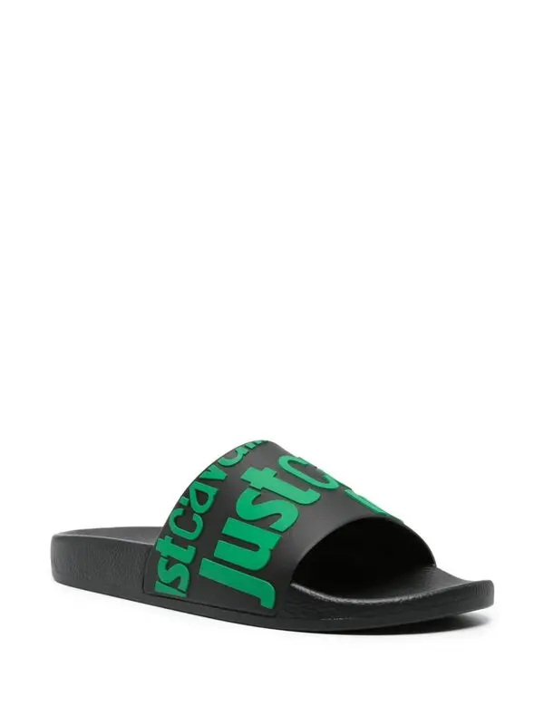 Just Cavalli Logo-embossed Slides - Black