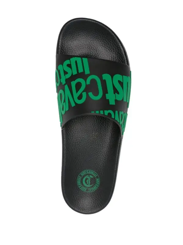 Just Cavalli Logo-embossed Slides - Black
