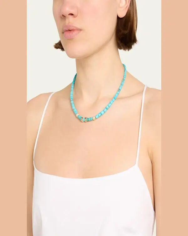 SYDNEY EVAN Turquoise And Diamond Necklace