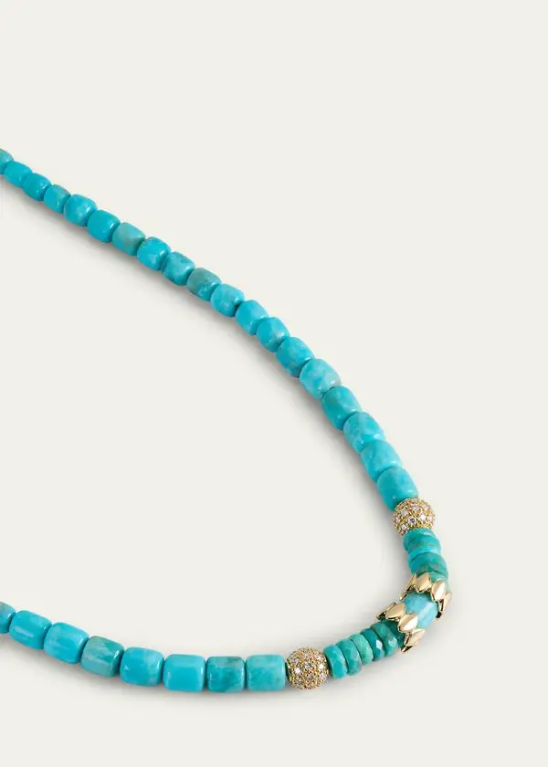 SYDNEY EVAN Turquoise And Diamond Necklace