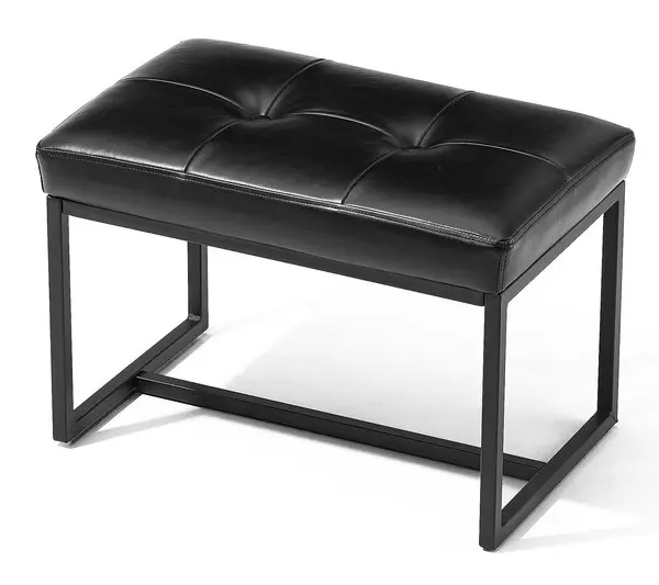 GLITZHOME Modern Leatherette Accent Stool