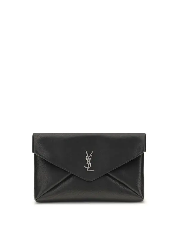 Saint Laurent Cassandre Large Envelope Clutch - Black