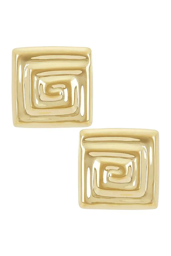 LOUIS ABEL Uzu Mid Square Earrings - 18k Yellow Gold Vermeil