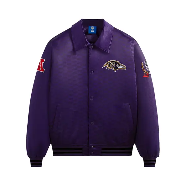 Kith For The Nfl: Ravens Satin Bomber Jacket - Purple