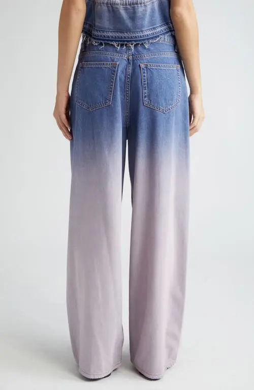 GANNI Future Denim Colorblock Ombré Wide Leg Jeans