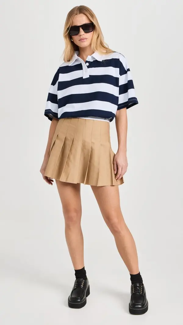 Stateside Rugby Stripe Short Sleeve Boxy Polo