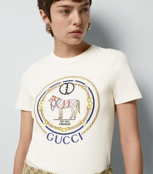 GUCCI 騎士と馬プリント Tシャツ GUCCI 騎士と馬プリント Tシャツ