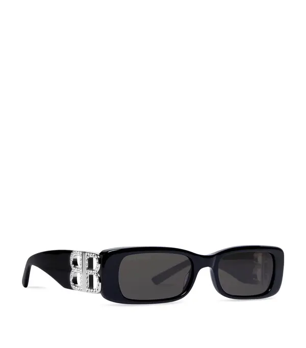 Balenciaga Dynasty Rectangle Sunglasses - Black